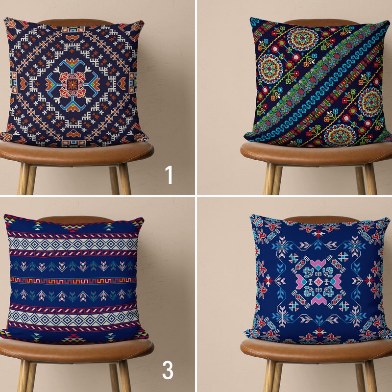 Dark Blue Pillow - Etsy