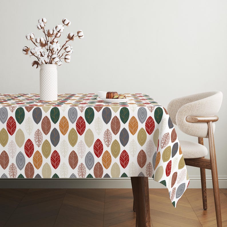 Mid Century Modern Tablecloth, Boho Abstract Retro Tablecloth ...