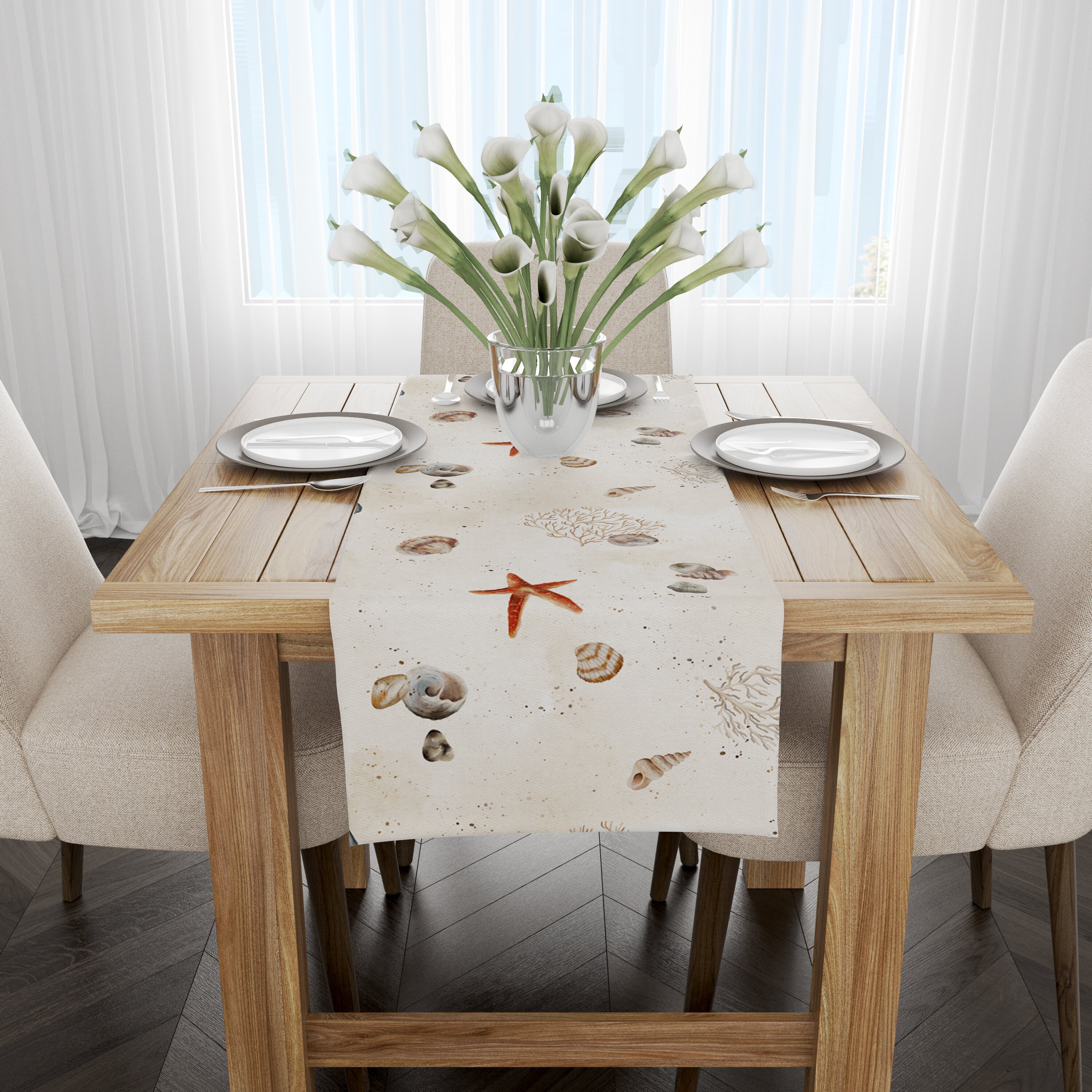 Coastal Table Runner Marine Kitchen Runner Nautical - Etsy