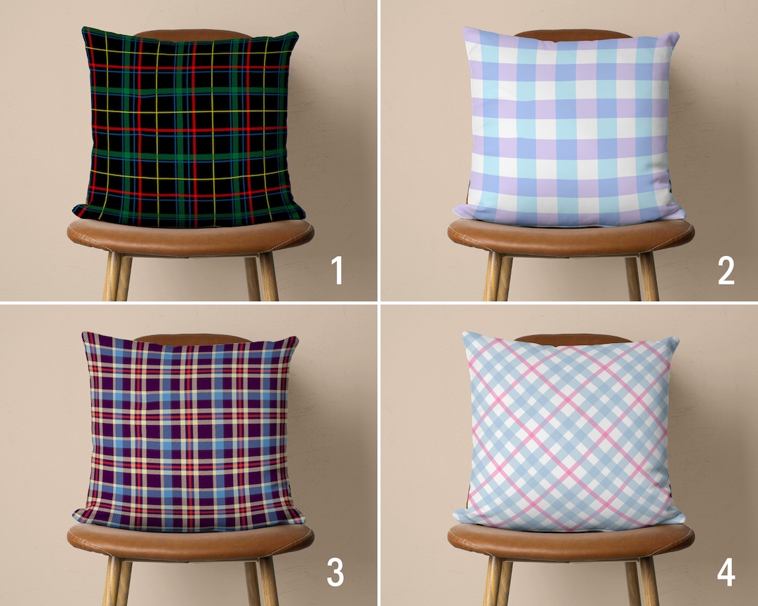 Checkered Pillow Covers, Farmhouse Cushion Cover, Geometric Plaid ...