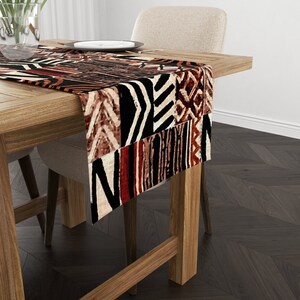 Animal Print Ethnic Table Runner, African Style Patchwork Looking ...