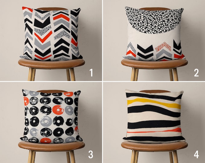 Mustard Triangle Pillow, Geometric Pillow, Color Block Triangle Cushion ...