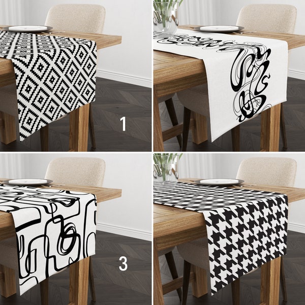 Black Table Runner - Etsy