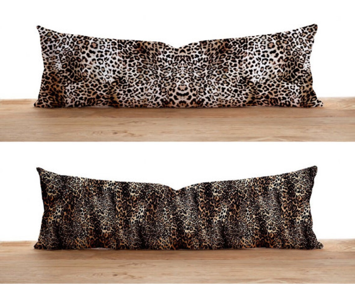 Leopard Print Lumbar & Body Pillow Cover Animal Print Bolster | Etsy