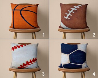 Sports Design Pillow Cover Basketball Cushion Case Soccer - Etsy