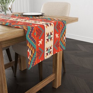 Colorful Tribal Table Runner, Aztec Print Ethnic Runner, Southwestern ...