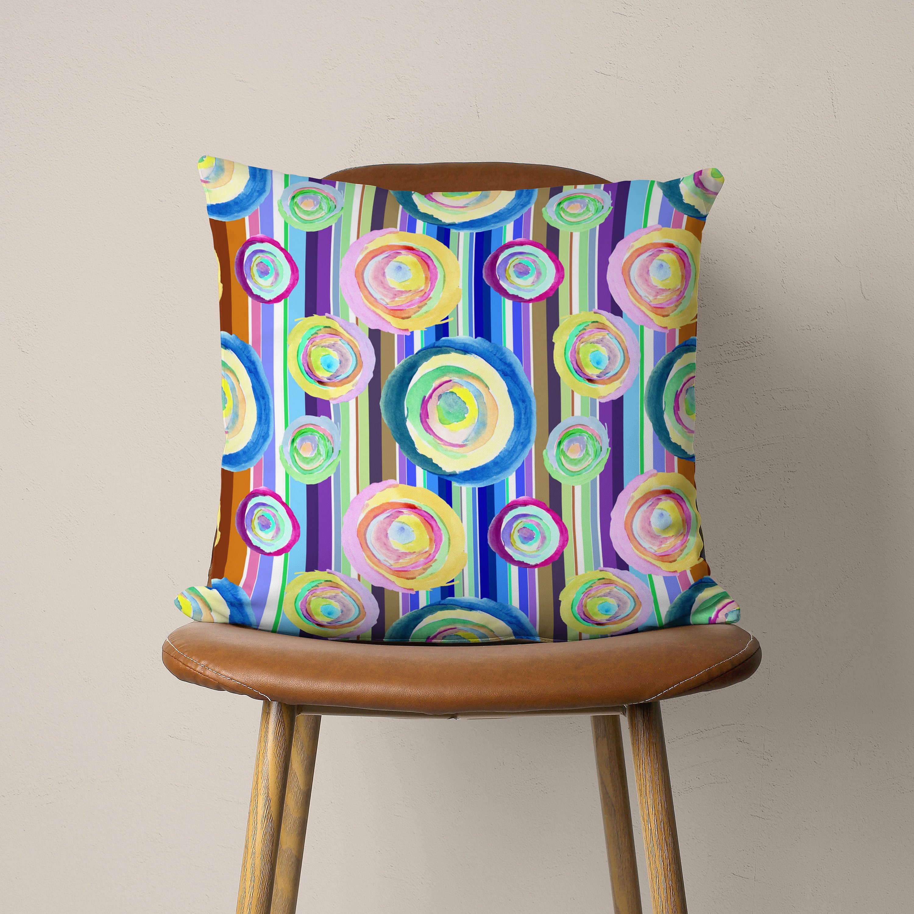 Vivid Abstract Colorful Pillow Case, Bright Vibrant Multicolor Pillow ...