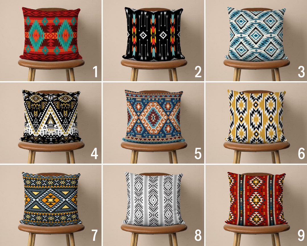 Tribal Aztec Pattern Pillow Cover, Geometric Southwestern Pillow Case ...
