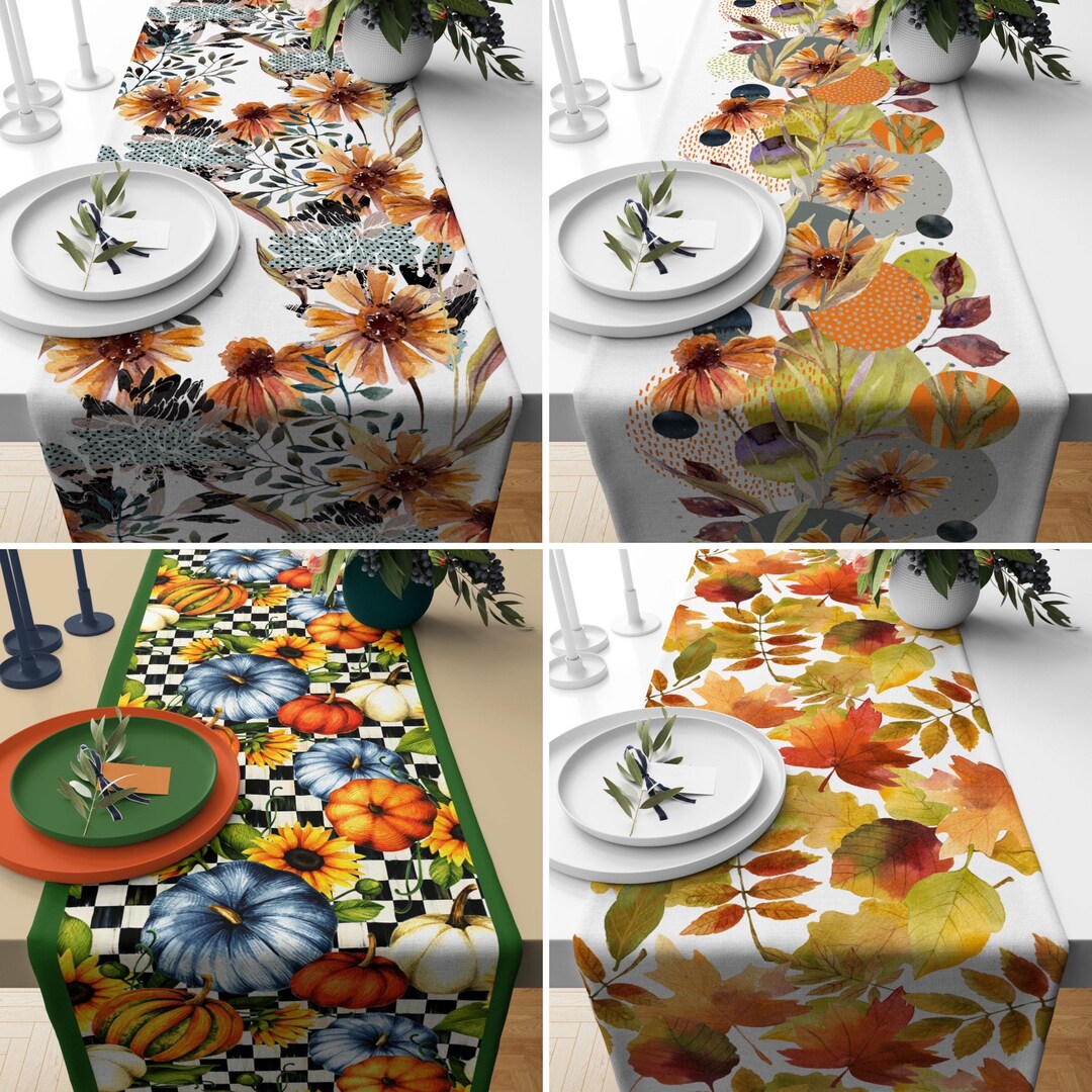 Autumn Leave Table Runner, Fall Leaf Kitchen Runner, Dining Room Decor ...