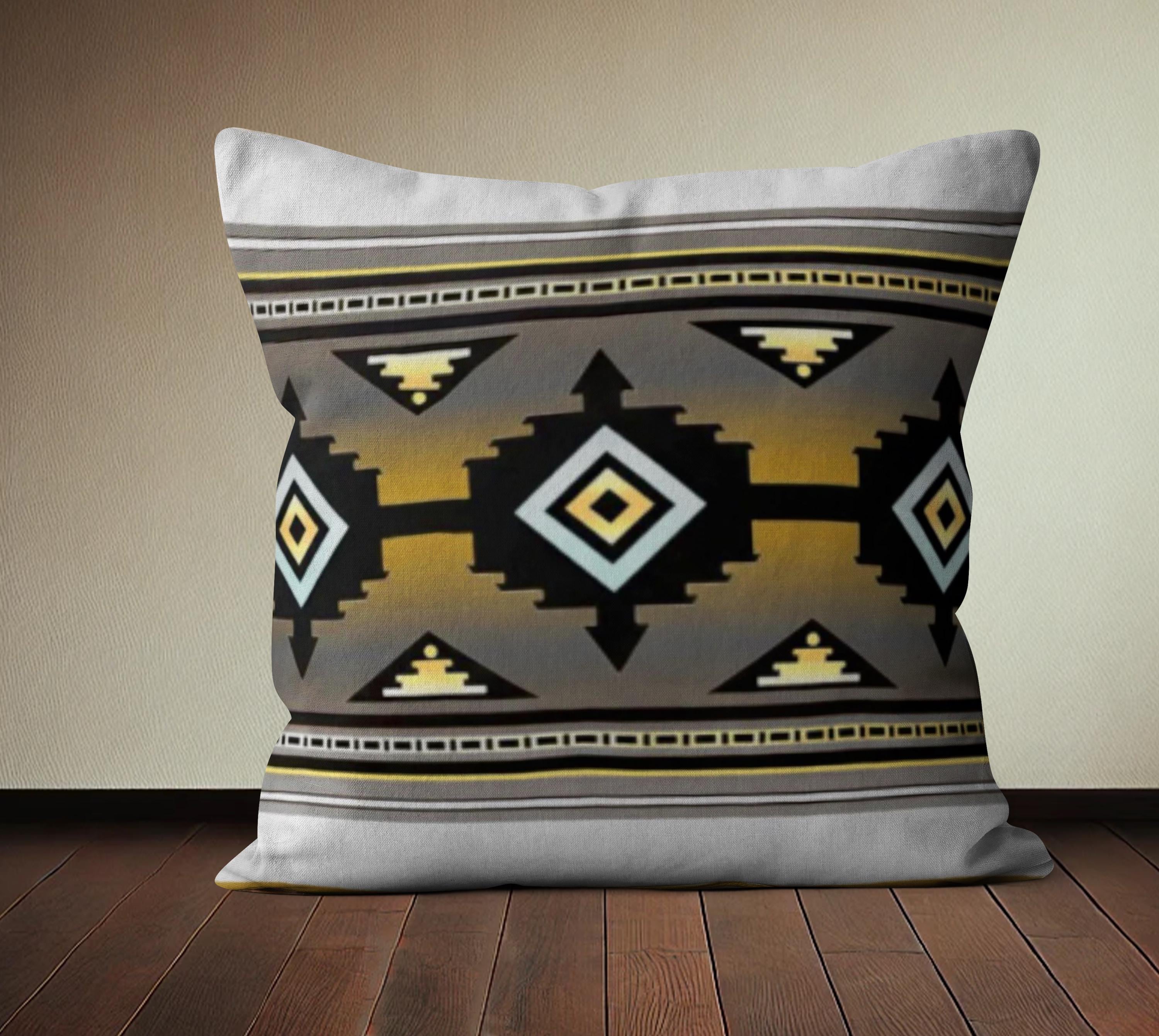 Southwestern Aztec Throw Pillow Cover, Digital Print Boho Tribal Kilim ...