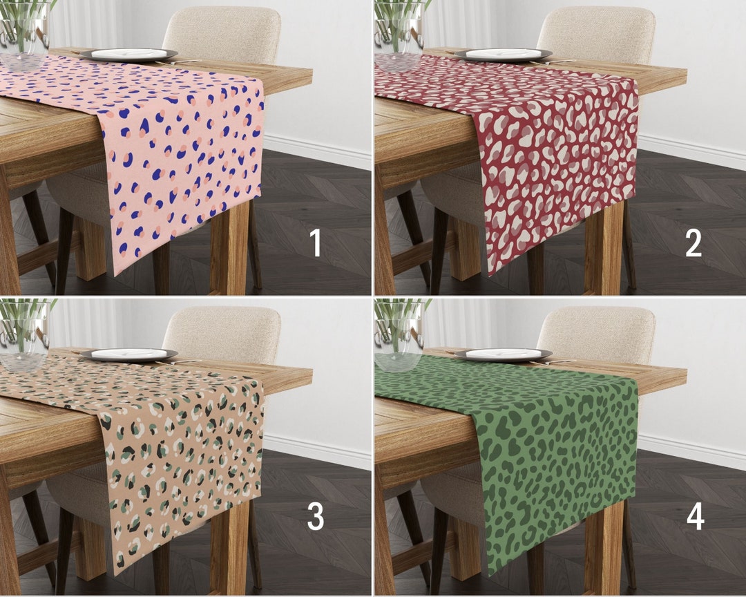 Leopard Print Table Runner, Animal Print Runner, Decorative Digital ...