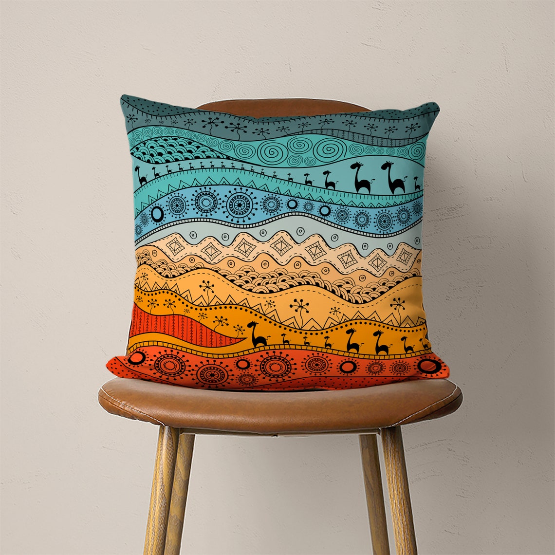 Abstract Colorful Pillow Covers Bright Vivid Multi-colored - Etsy