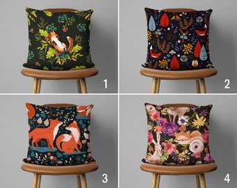 Fox Style Pillow Sham, Fall Theme Pillowcase, Autumn Leaves Pillow ...