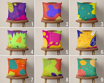 Abstract Colorful Pillow Cover Bright Vibrant Floral Cushion - Etsy