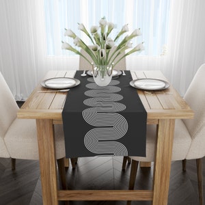 Mid Century Modern Rainbow Table Runner, Abstract Dresser & Console ...