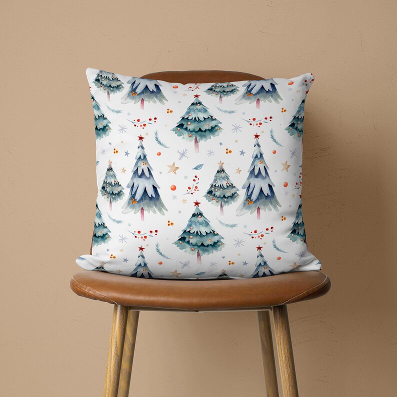 Pine Tree Cushion Cover, Xmas Trees Pillow Cover, Winter & Christmas ...
