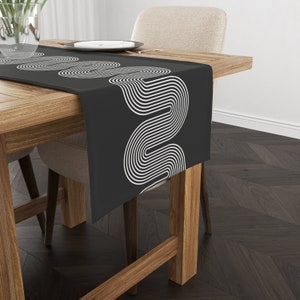 Mid Century Modern Rainbow Table Runner, Abstract Dresser & Console ...