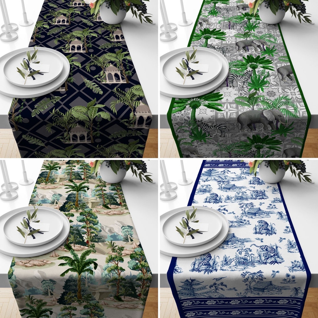 Exotic Table Runner, Wild Animal Kitchen Runners, Forest Tablecloths ...
