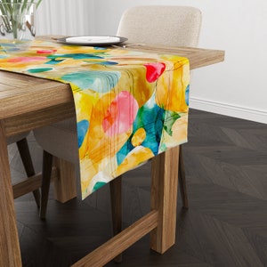 Abstract Colorful Table Runner, Modern Multicolored Custom Table Runner ...