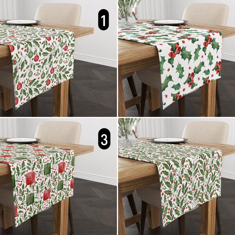 Holly Berries Table Runner - Etsy