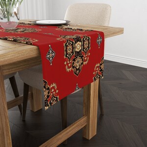Digital Print Rug Pattern Table Runner, Traditional Ethnic Kitchen ...