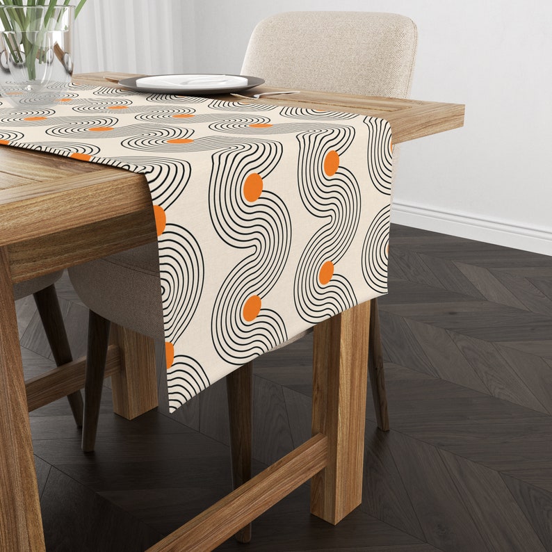 Mid Century Modern Rainbow Table Runner, Abstract Dresser & Console ...