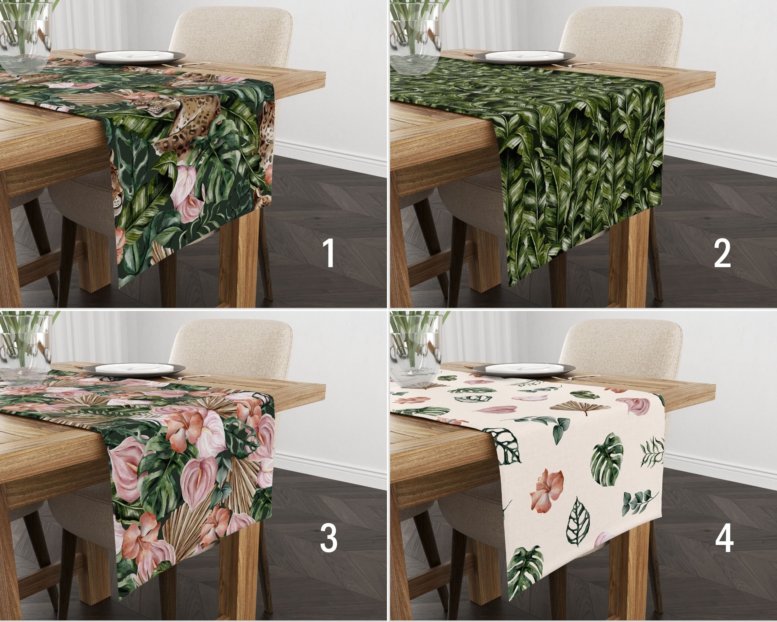 Table Runner Green Leaf - Etsy