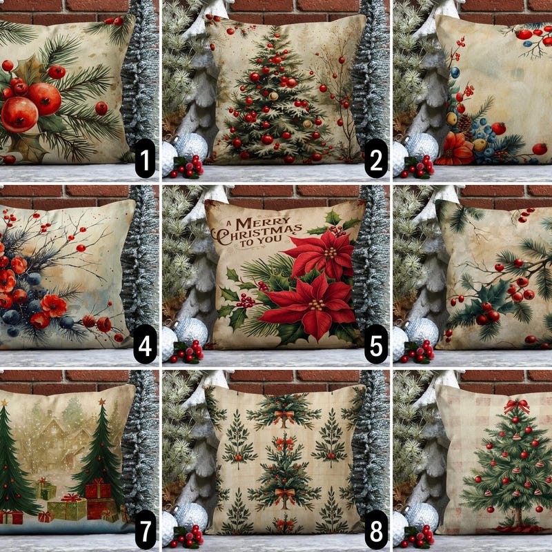 Red Floral Cushion 18 - Etsy