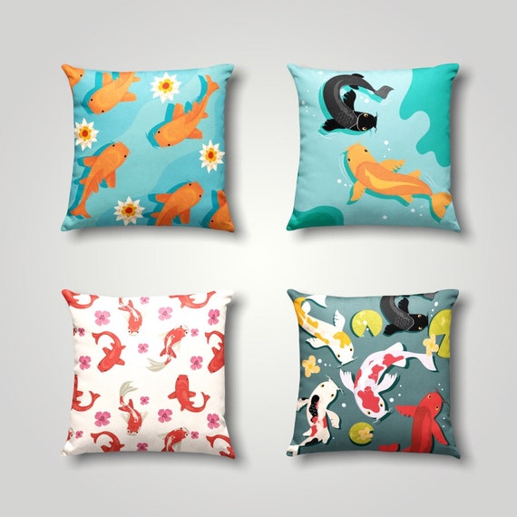 Colorful Catfish Pillow Cover Marine Pillow Case Blue & - Etsy
