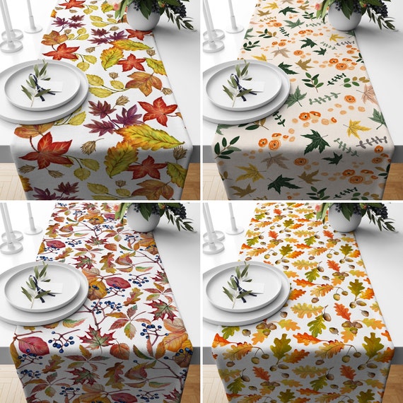 Autumn Leaves Table Runner Orange Farmhouse Runner Fall - Etsy