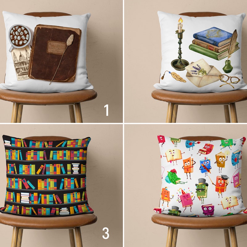 Library Pillow - Etsy