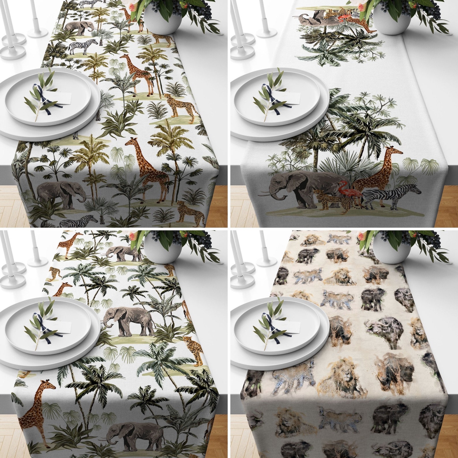 Safari Animal Table Runner Dining Table Runner African | Etsy