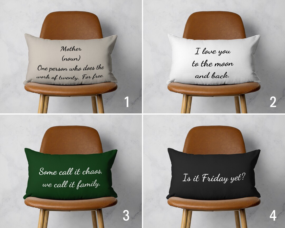 Customized Texts Cushion Cover, Your Own Words Here Pillow Case ...
