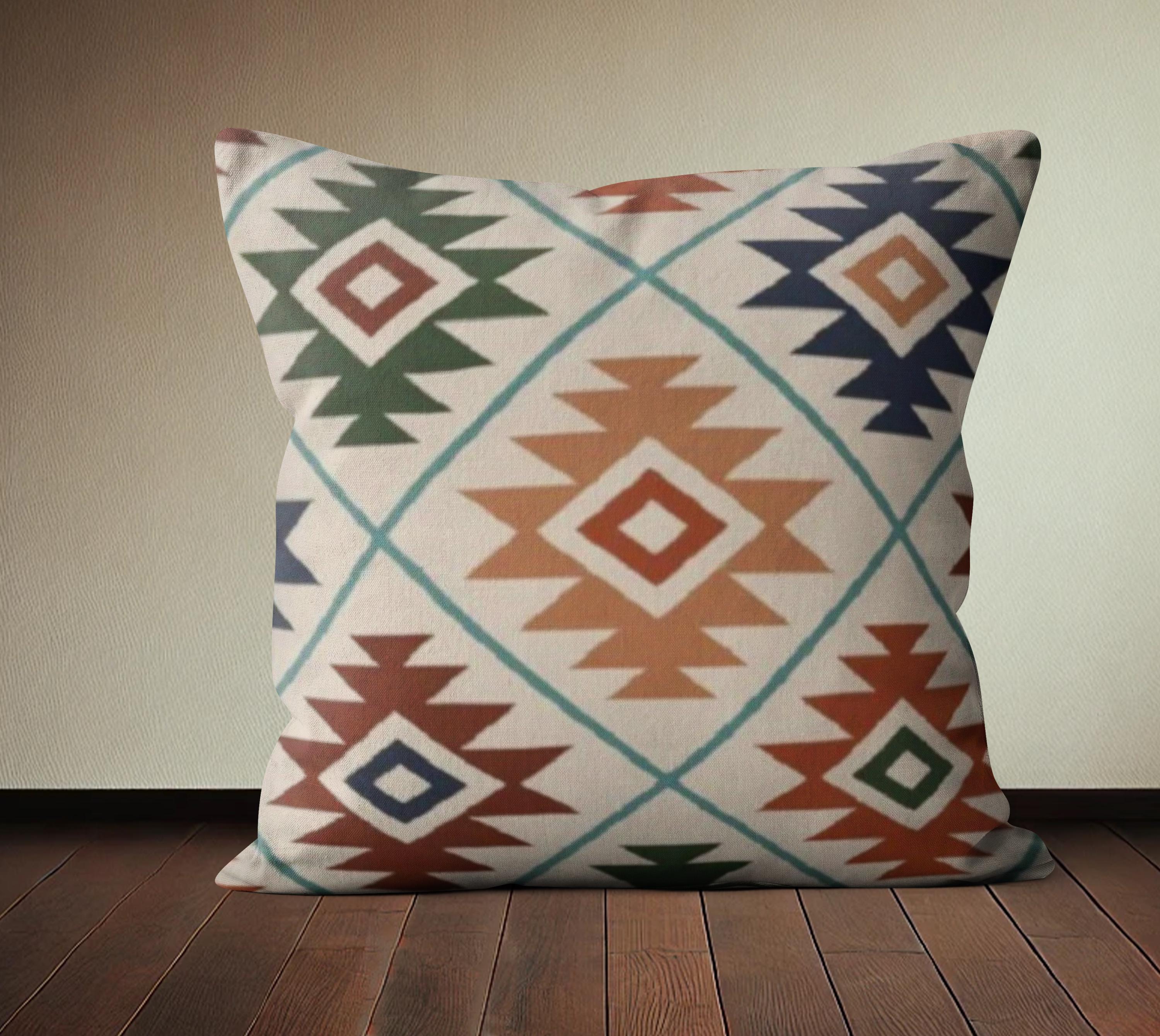 Aztec Throw Pillow Cover, Southwestern Kilim Design Black Brown Pillow ...