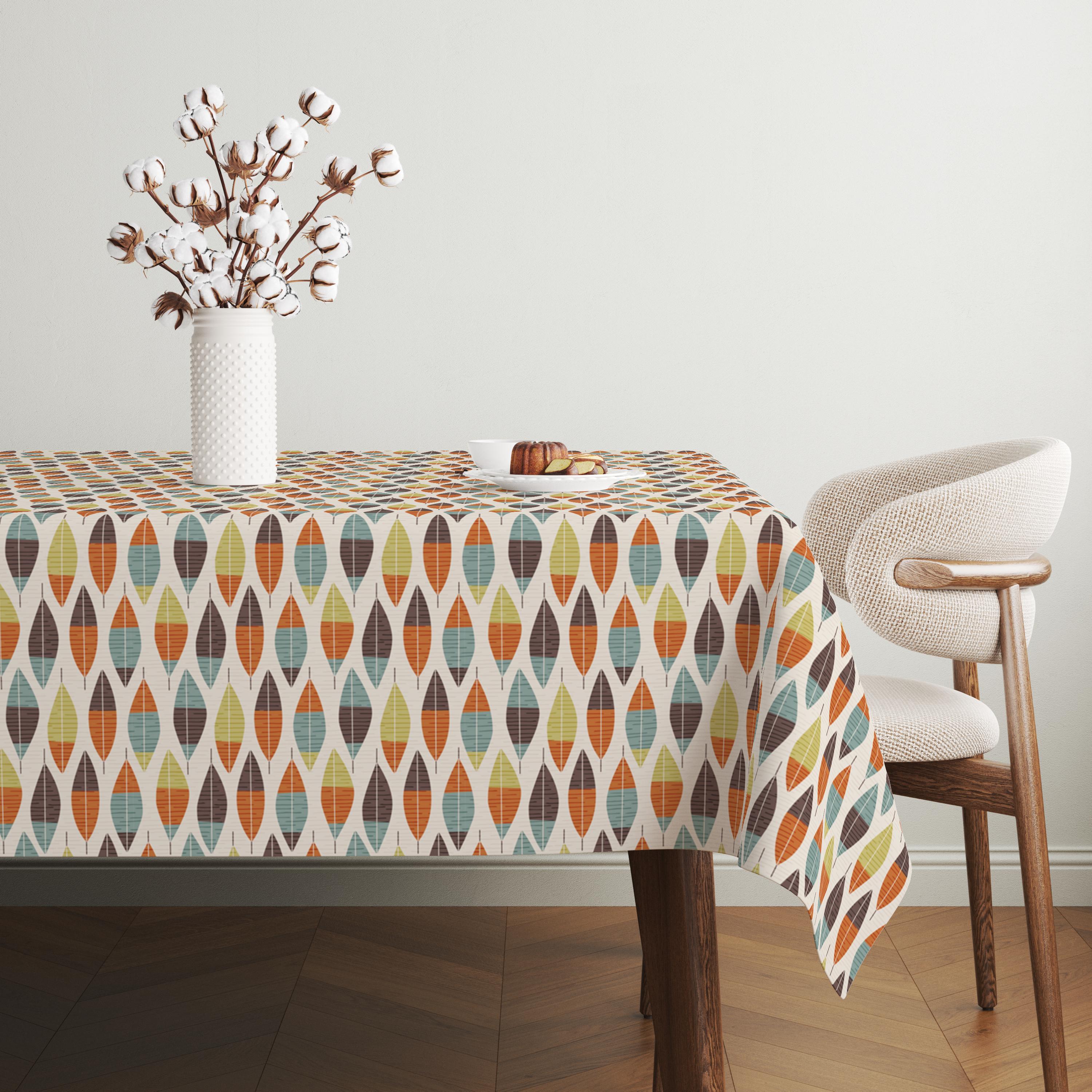 Mid Century Modern Tablecloth, Boho Abstract Retro Tablecloth ...