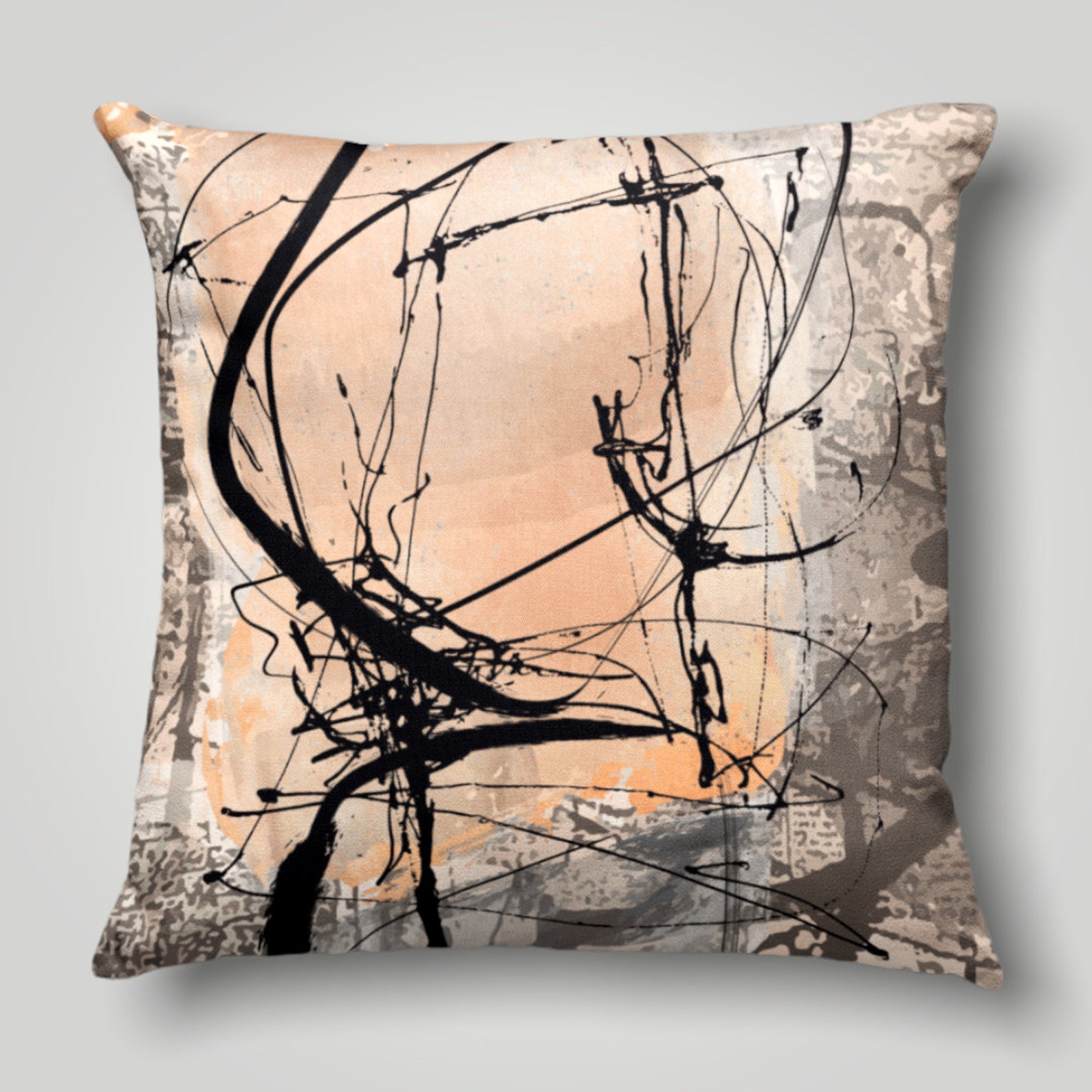 Modern Abstract Painting Pillow Case Brush Art Cushion Cover - Etsy