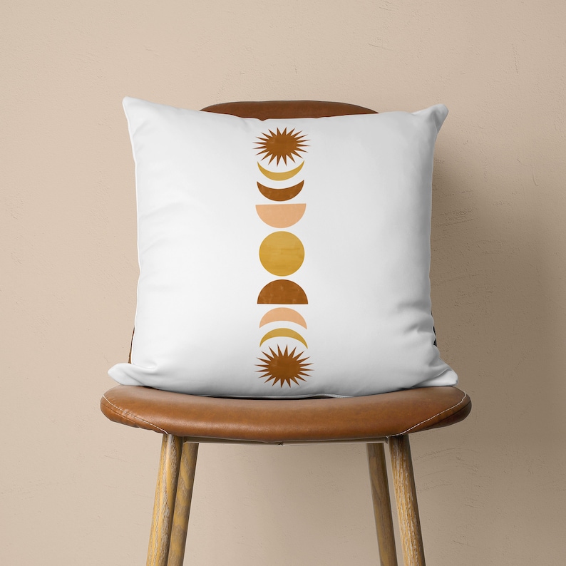 Boho Lunar Pillow Cover, Moon Phases Pillow Case, Celestial Cushion ...