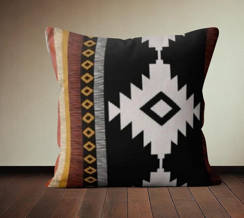 Boho Aztec Pillow Cover, Ethnic Southwestern Pillow Case, Tribal ...