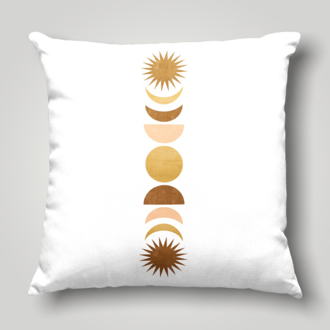 Boho Lunar Pillow Cover Moon Phases Pillow Case Celestial | Etsy