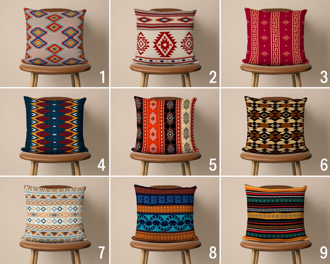 Tribal & Aztec Print Pillow Cover, Southwestern Pillow Case, Ethnic ...