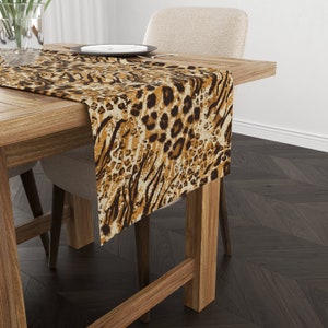 Animal Print Ethnic Table Runner, African Style Patchwork Looking ...