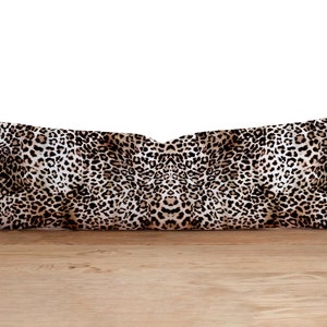Leopard Print Lumbar & Body Pillow Cover, Animal Print Bolster Pillow ...