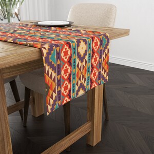 Colorful Tribal Table Runner, Aztec Print Ethnic Runner, Southwestern ...