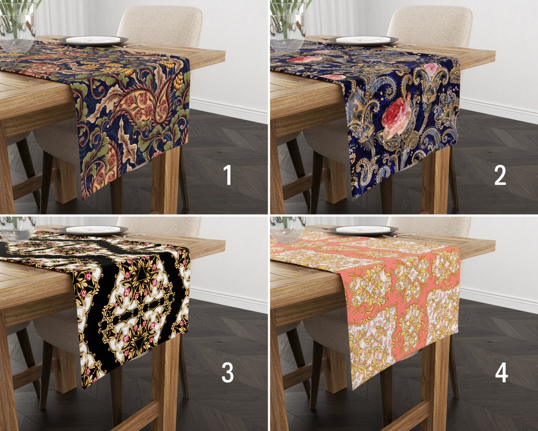 Runner da tavolo con motivi Boho Paisley, runner di ornamenti etnici di ...