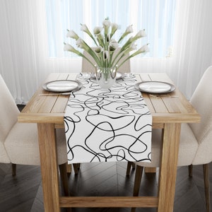 Mid Century Modern Rainbow Table Runner, Abstract Dresser & Console ...