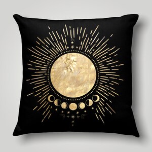 Boho Lunar Pillow Cover Moon Phases Pillow Case Celestial | Etsy