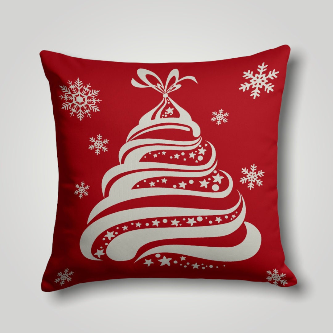 Snowflake Pillow Cover Red Winter Pillow Case Christmas - Etsy