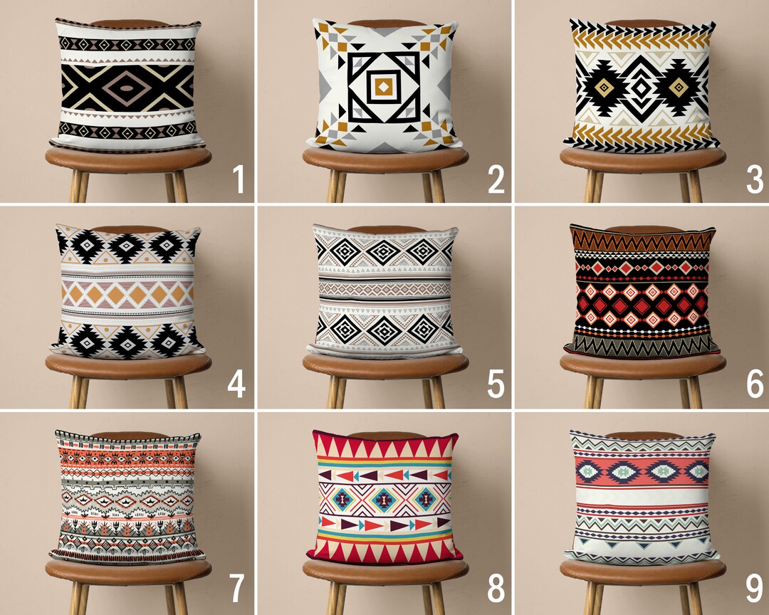 Aztec & Rug Pillow Cover, Southwestern Pillow Case, Ethnic Cushion ...