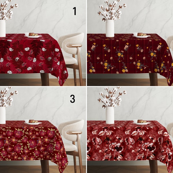 Burgundy Tablecloth - Etsy