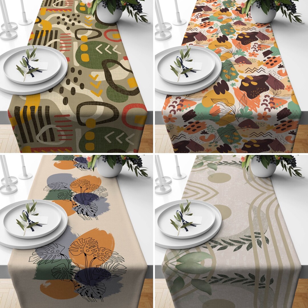 Abstract Modern Table Runner, Dining Room & Kitchen Table Runner ...